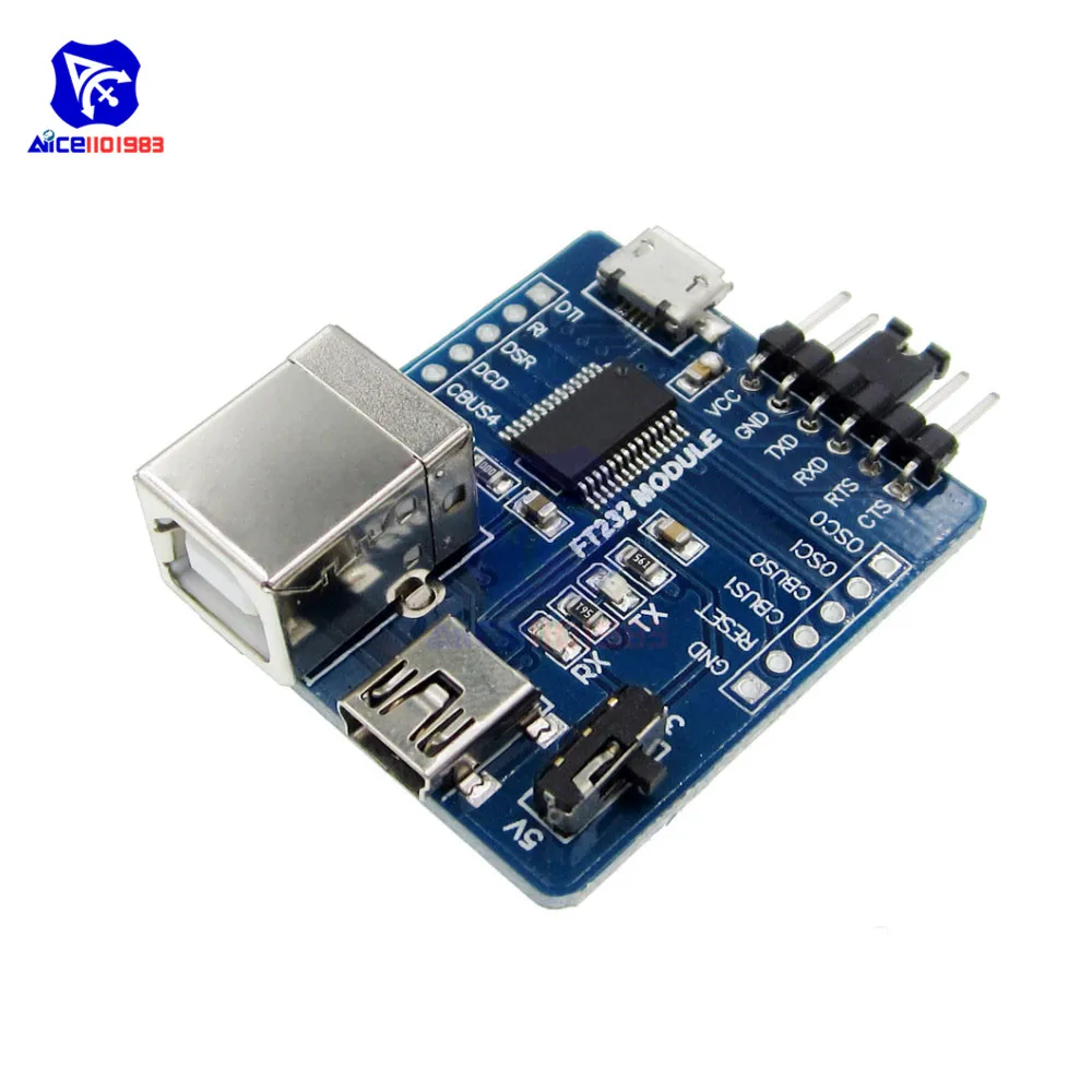 diymore FT232RL 3 in 1 USB to Serial Port Module USB Type B / MINI USB ...