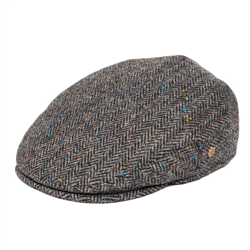 Voboom Herringbone Ivy Cap Driving Flat Caps 50% Wool Tweed Scally Hat ...