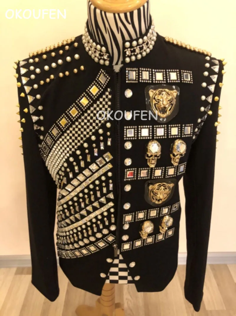 Customized-Men-s-Luxury-Handmade-Slim-Jacket-Stage-Sequins-Mirrors-suit ...
