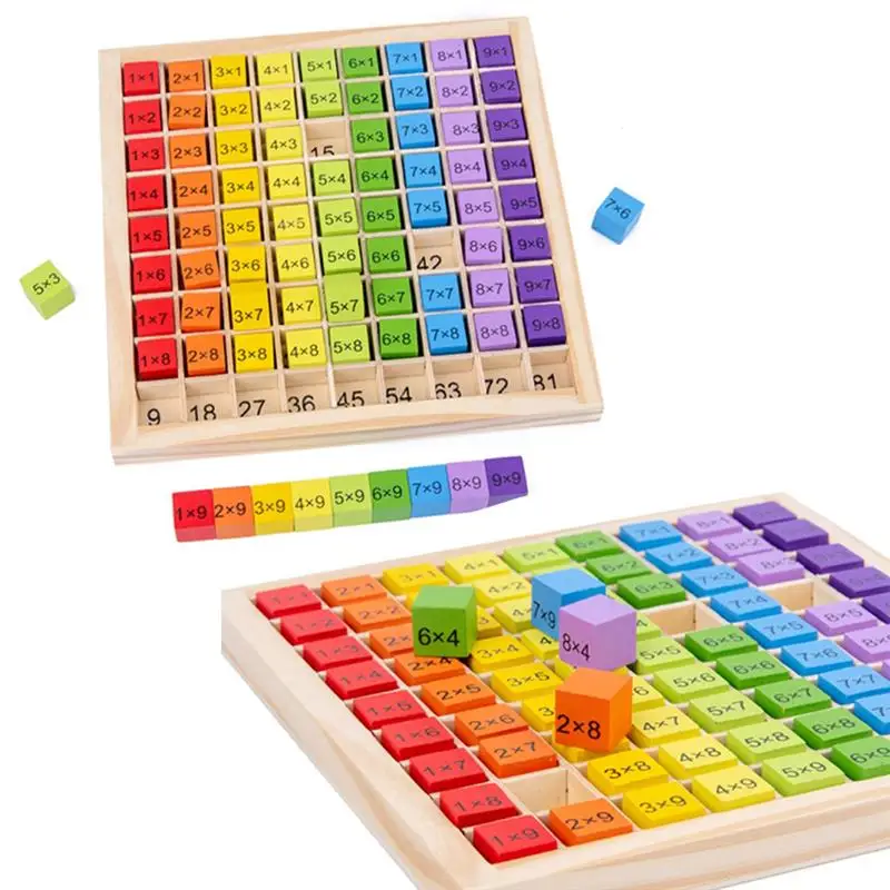 Montessori Educational Wooden Math Toys Multiplication Table Board Game ...