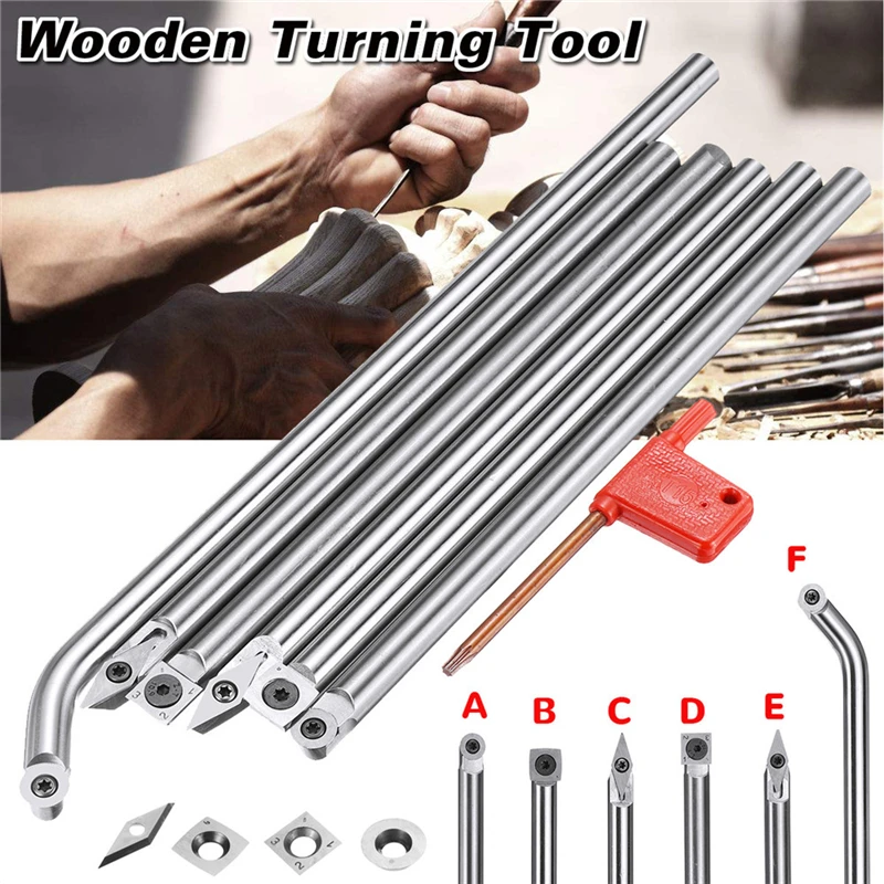 Wood Turning Tool with Wood Carbide Insert Cutter Round Shank ...