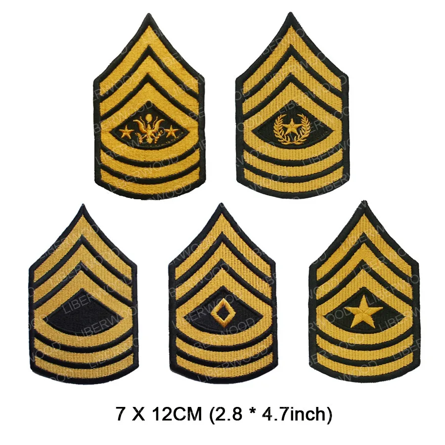 U.S. army Master Sergeant Shoulder Rank Patch armband US USA stripe ...