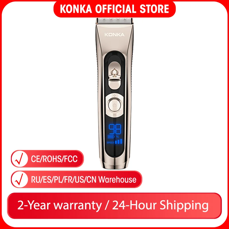 KONKA Hair Clipper Personal Electric Trimmer Men's Rechargeable Strong ...