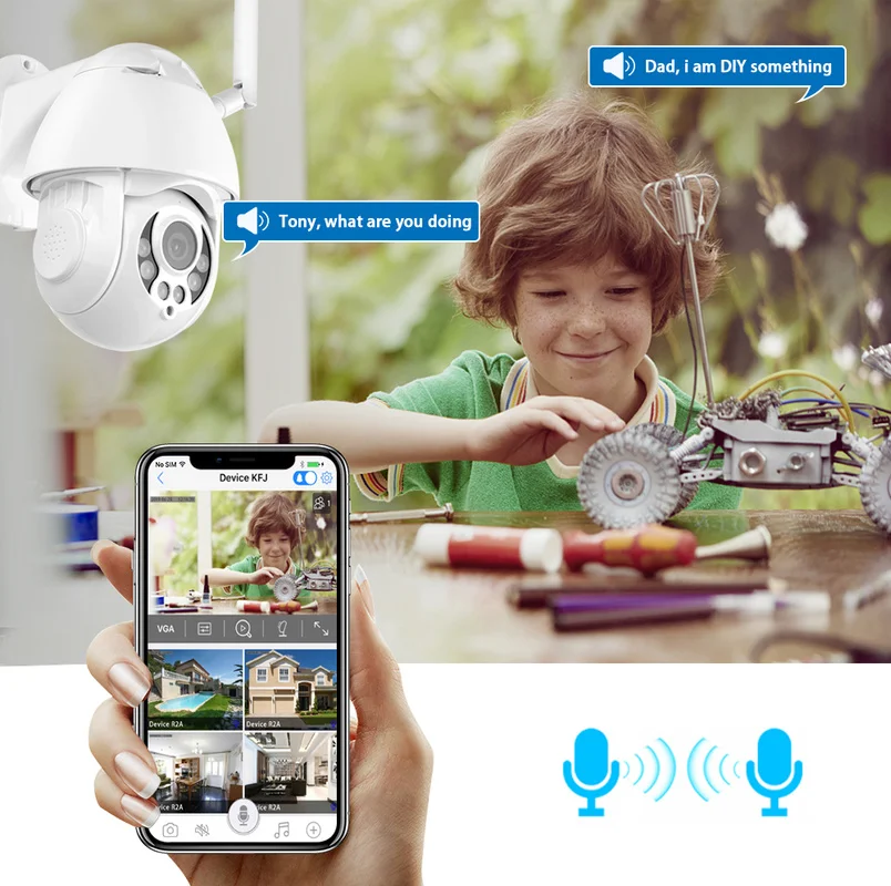 WANSCAM 1080P FHD Беспроводная PTZ wi-fi ip-камера 4X зум Обнаружение ...