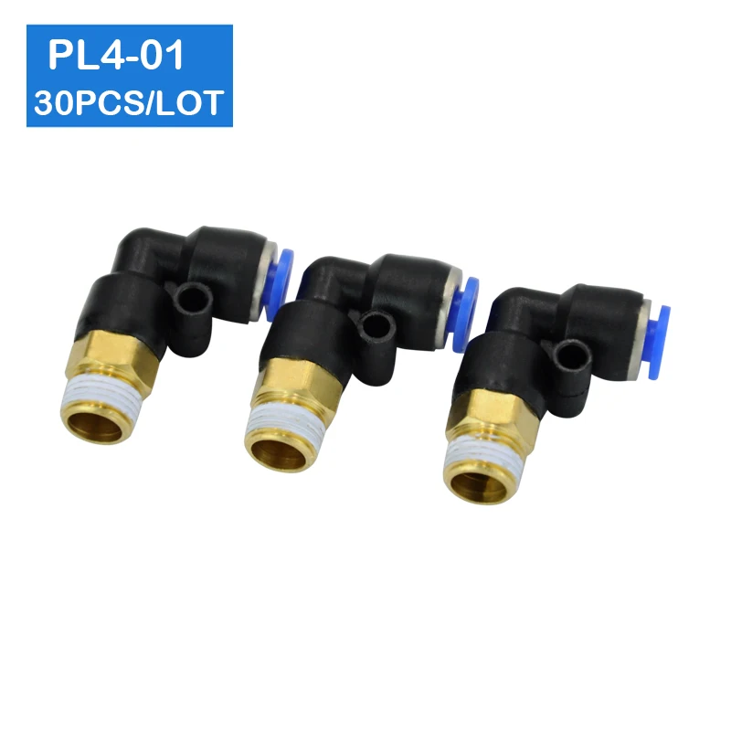 High Quality 30 Pcs Of Pl4-01, 1/8" Male Thread To 4mm Elbow Pneumatic ...