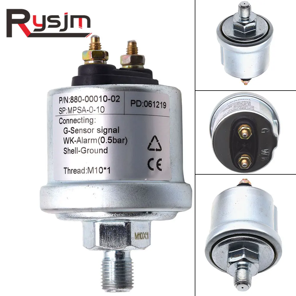1/8 NPT Oil Pressure Sensor Gauge Sender Switch Sending Unit M10 Car Pressure Sensors 0-10 BAR ...