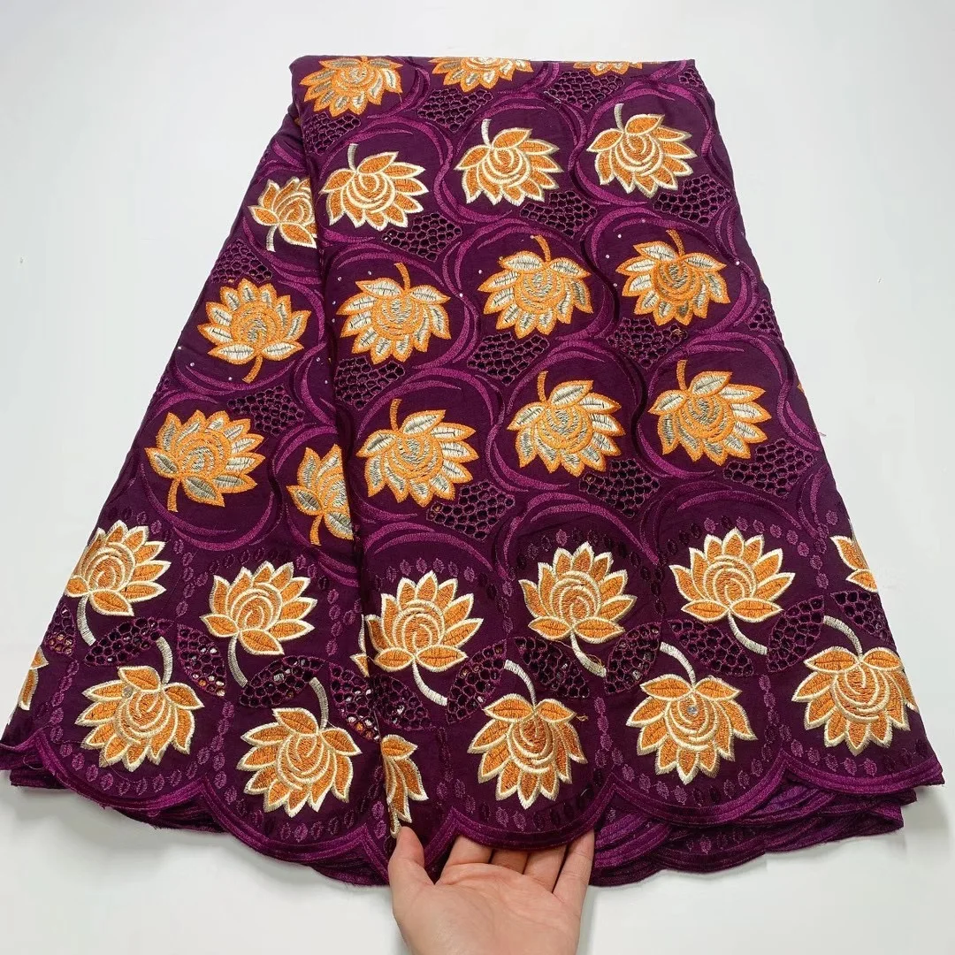 Novo tecido de algodão africano alta qualidade bordado suíço voile laço ...