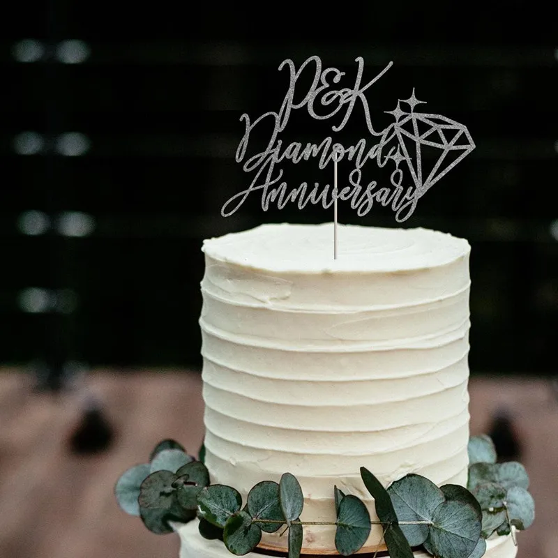 60 Diamond Years Anniversary cake topper Cake Toppers Cake Toppers ...