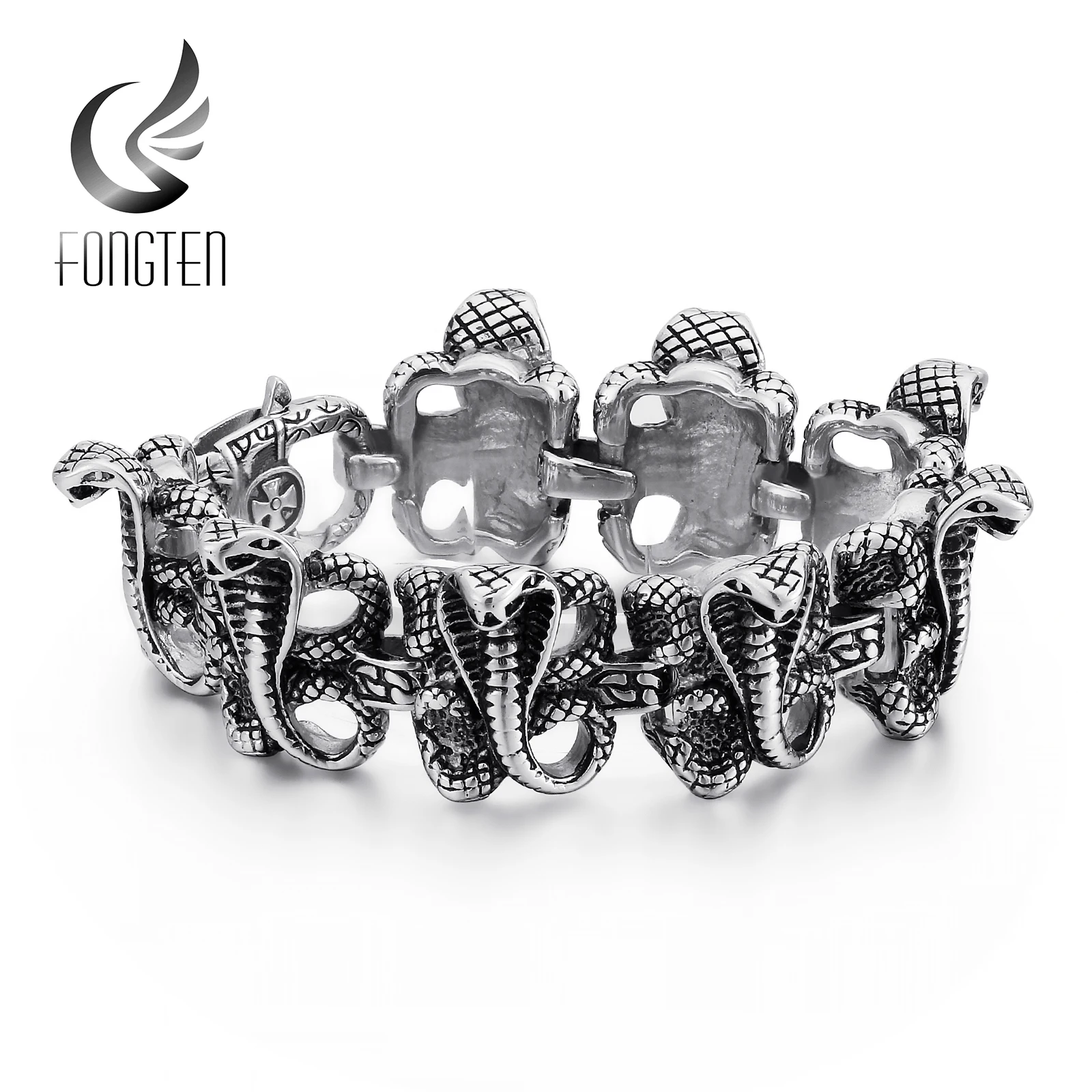 Snake Charms | Bracelets | Jewelry - Charms Men's Bracelet Stainless ...