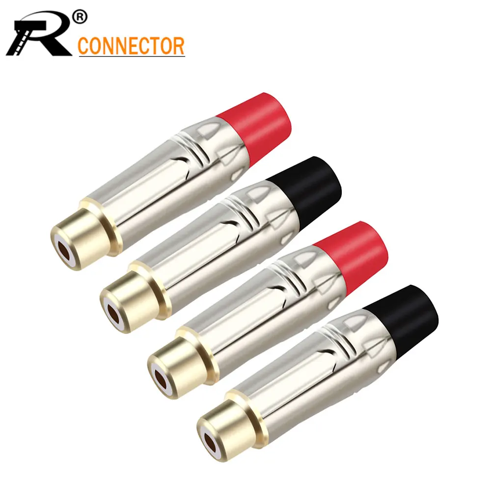 4pcs-Nickel-Plated-RCA-Female-Jack-Plug-Conector-Wire-connector-For ...