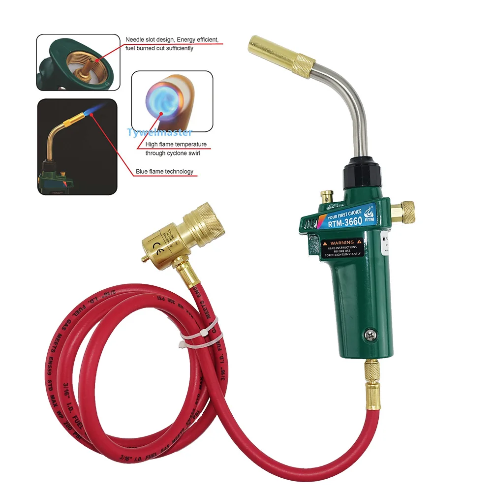 Mapp Welding Torch Piezo Ignition Gas Flame Soldering Tool 1.5m Hose ...