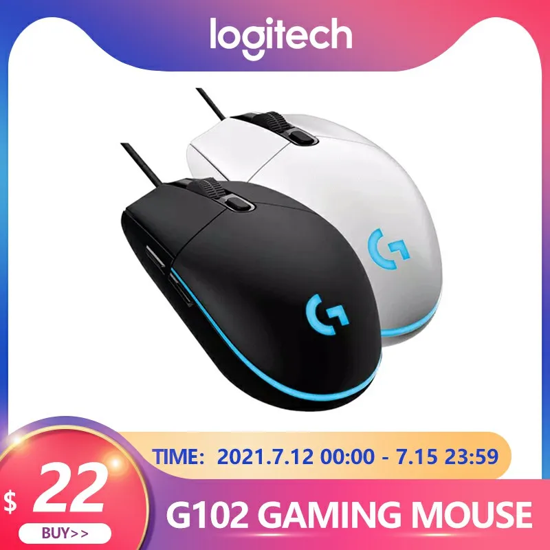 Logitech G102 Gaming Mouse Mice Optical Mechanical Game Mouse Support ...