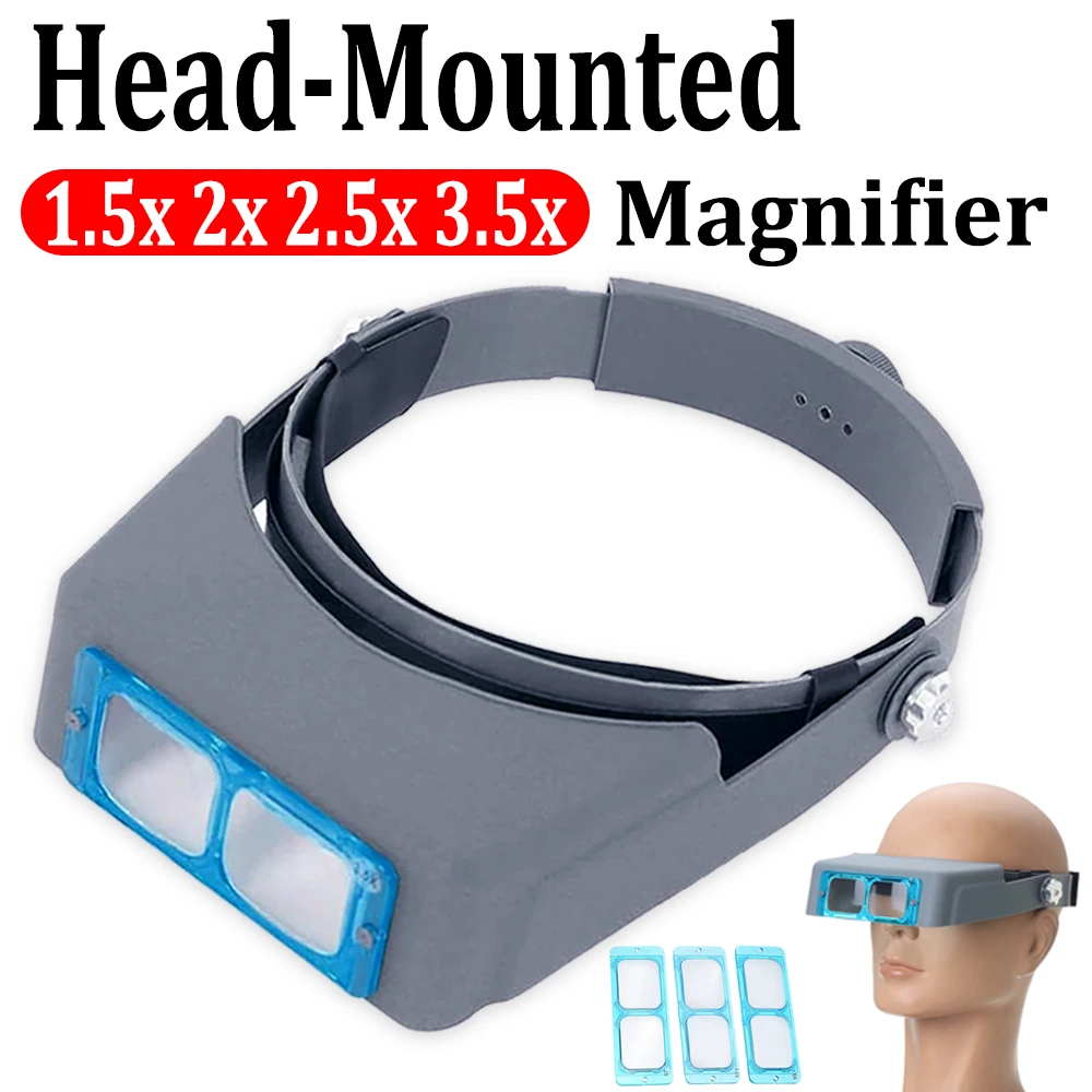 1-5x-2x-2-5x-3-5x-Head-Wearing-Magnifier-Optical-Glass-Lens-Headband ...