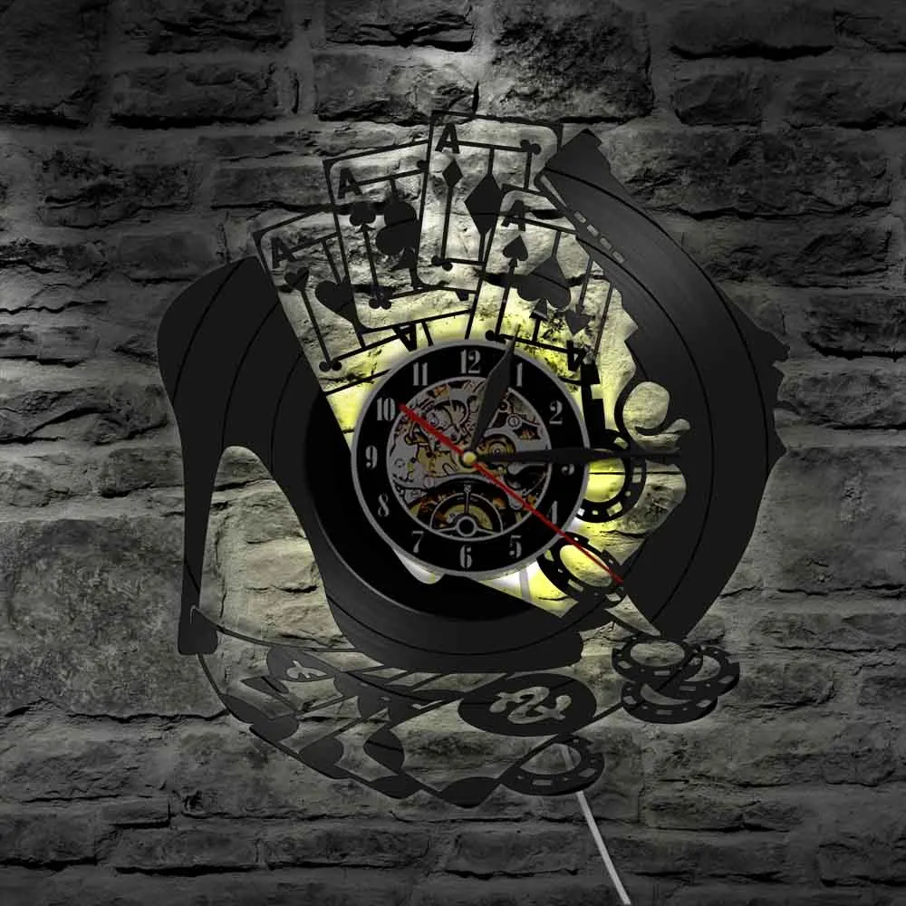 High-Heel-Gun-Poker-Gambling-Winning-Wall-Clock-Las-Vegas-Vinyl-Record ...