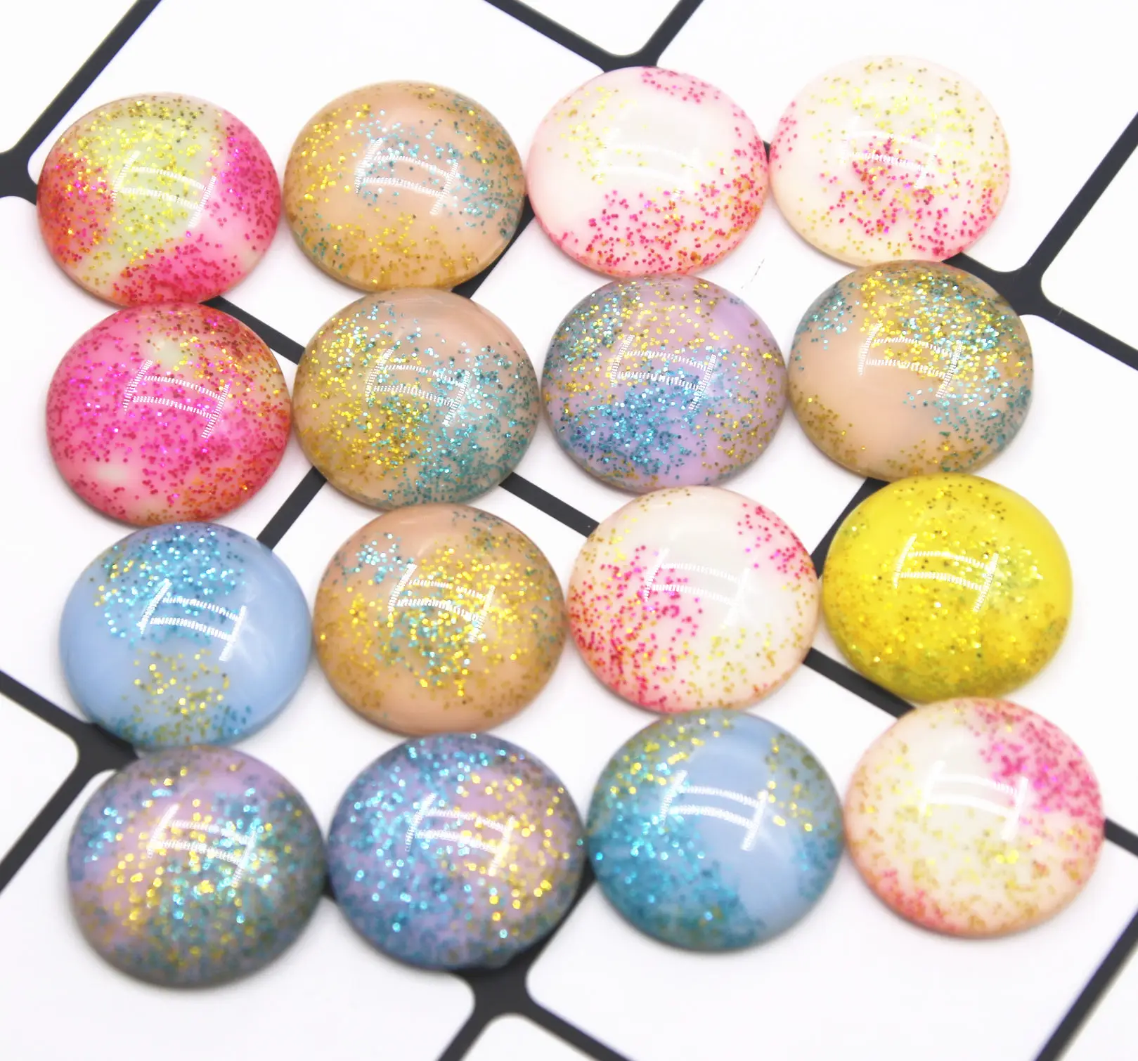 10pcs 18mm Mix Color shiny Starry Sky Round Buttons Home Garden Crafts ...