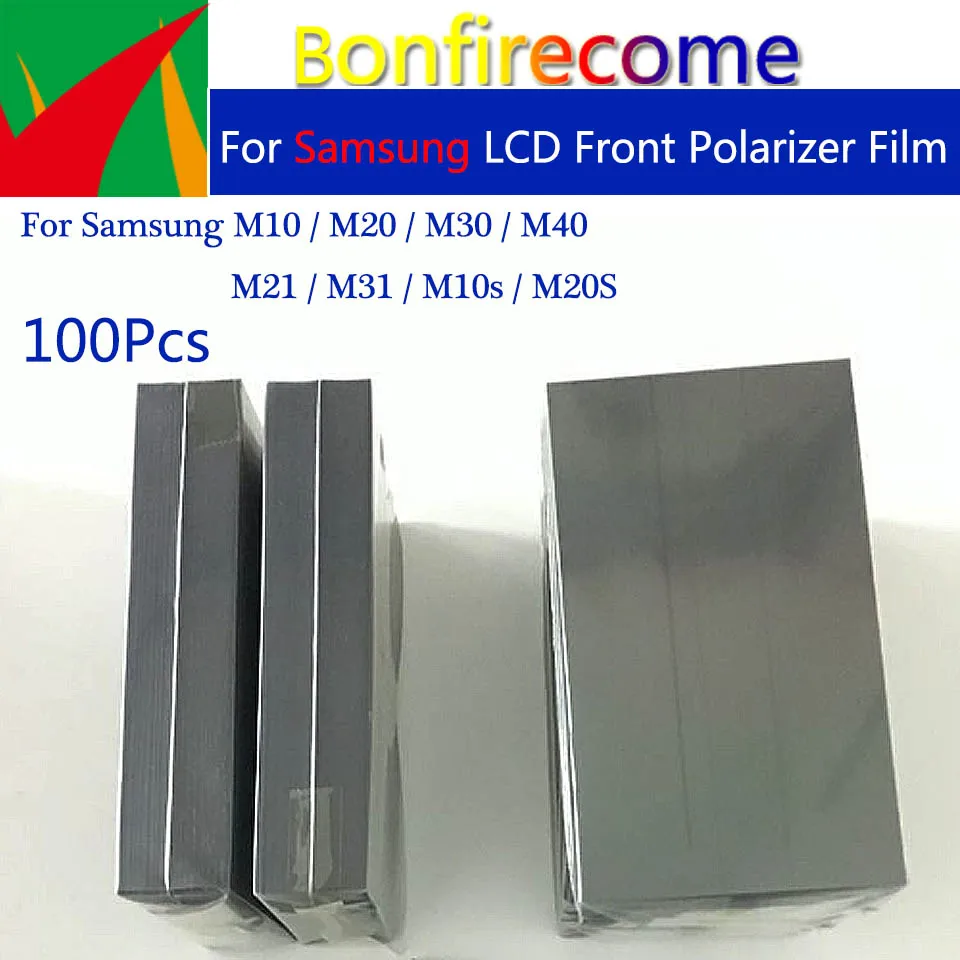 100 peças/lote polarizador lcd filme para samsung m10 m20 m30 m40 m21 ...