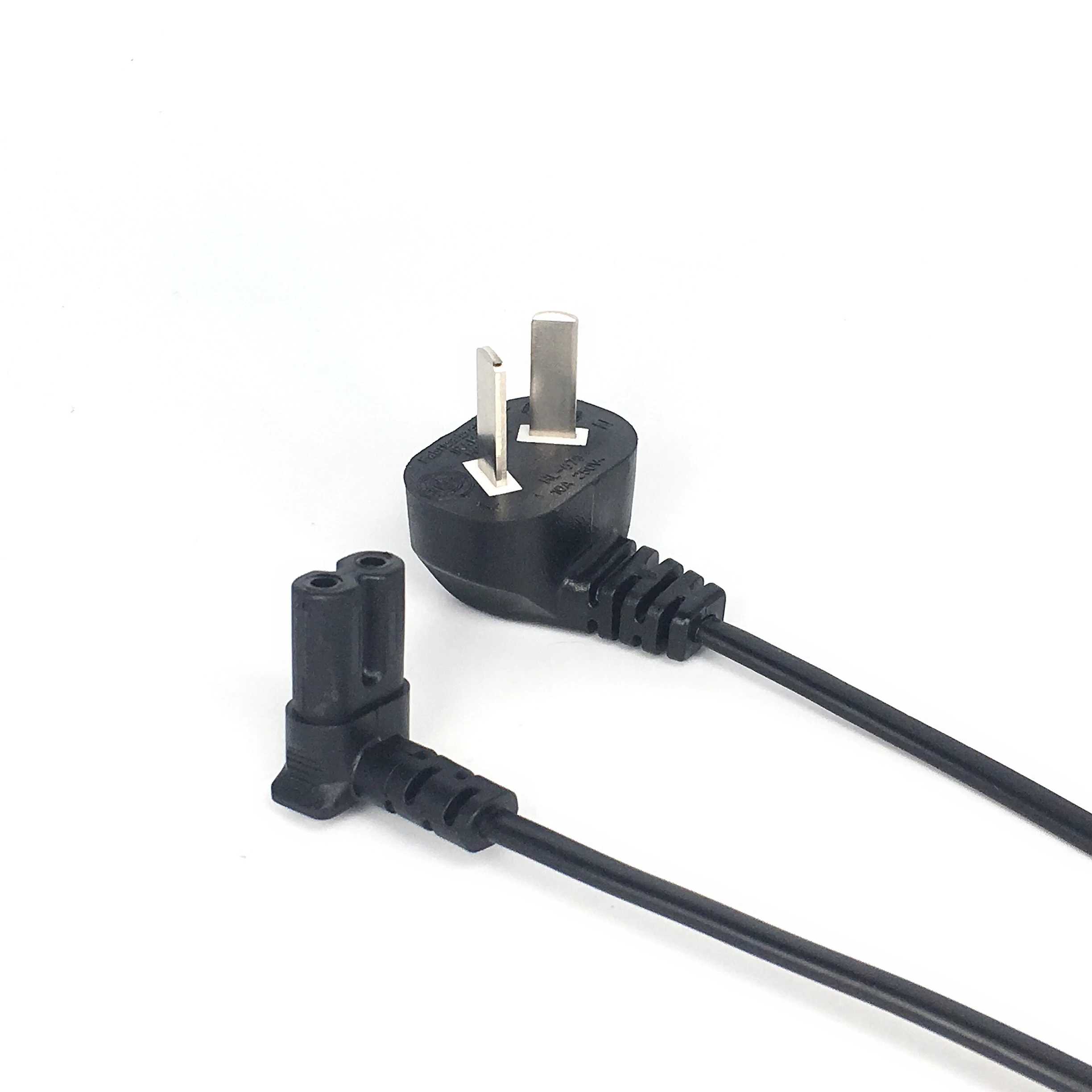 AU CN China Argentina 2pins to C7 90 Degree Angle Adapter Power Cord ...