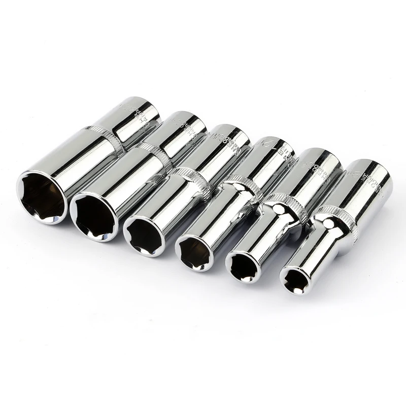 6pcs 1/2 Inch Deep Sockets Set 12.5mm Square Hole 78mm Length Auto ...