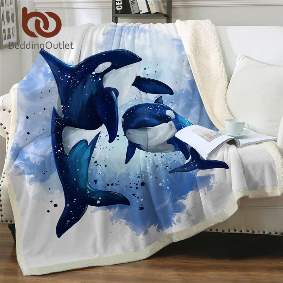BeddingOutlet-Orcinus-Orca-Blankets-For-Bed-Watercolor-Custom-Blanket ...