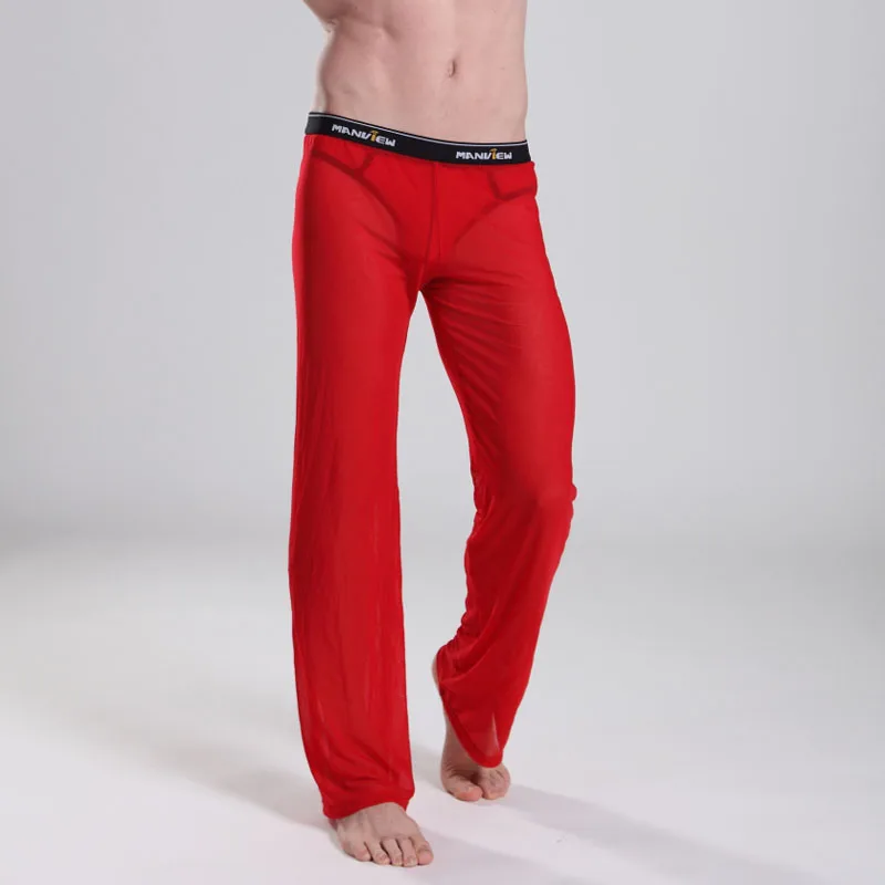 Transparent Mesh Men's Trousers | Sleep Soft Men Long Pant ...