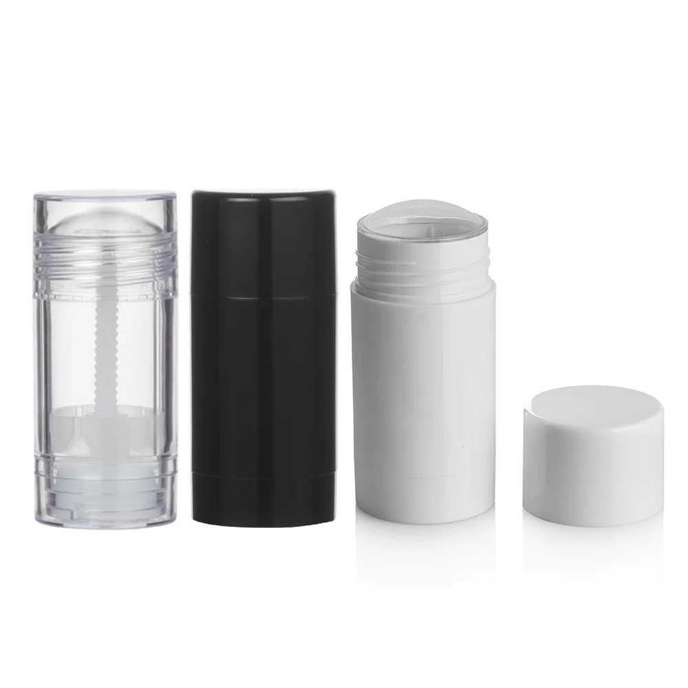 2pcs/lot Bottom fill 75ml 2.5oz Black Clear round deodorant stick ...