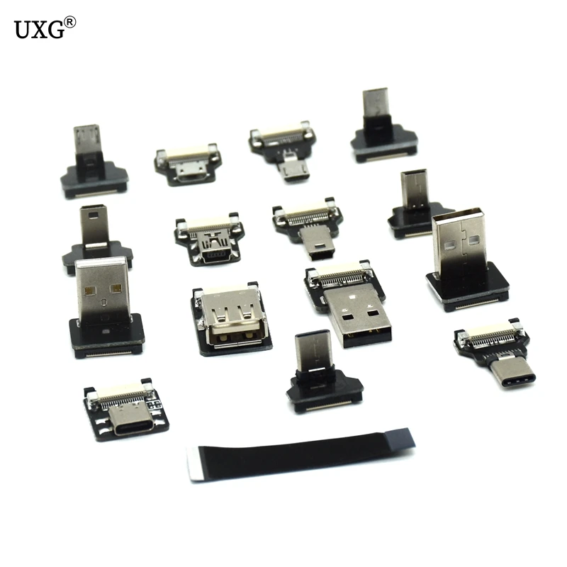 FFC Micro Mini Type-C USB FPV Slim Thin Flat Soft flexible FPC charge ...