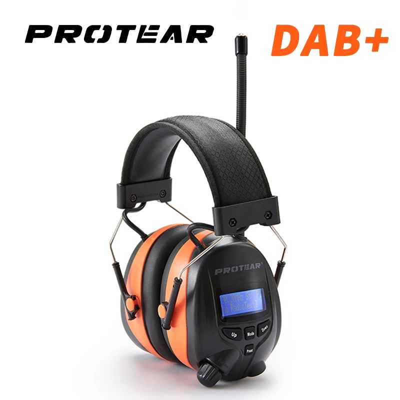 Protear DAB+/DAB Radio Hearing Protector SNR 30dB 1200mAh Earmuffs ...