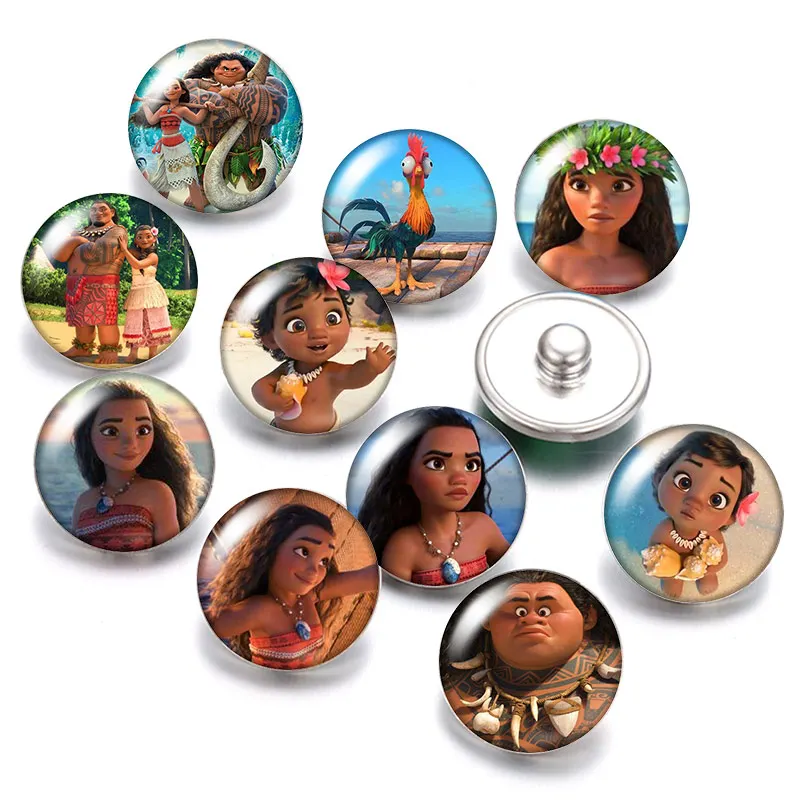 Disney Princess Moana Maui Tui Sina 10pcs Round photo glass cabochon ...