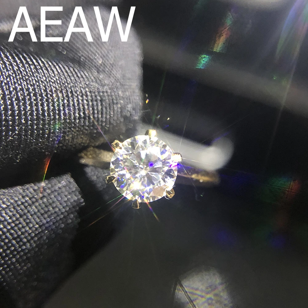 18K 750Au золото 1ct муассанит обручальное кольцо с бриллиантом D Цвет ...