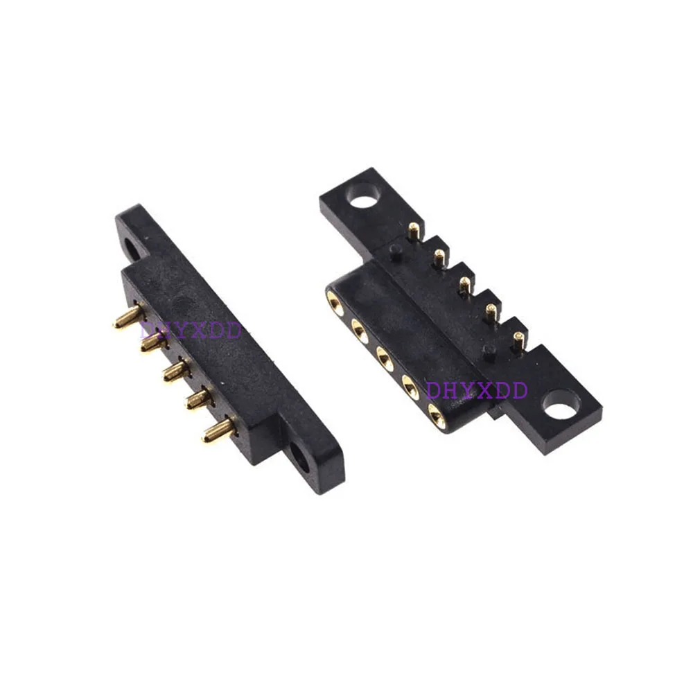 1-pair-Spring-Loaded-Connector-Pogo-Pin-5-Pin-2-54-mm-Pitch-Through ...