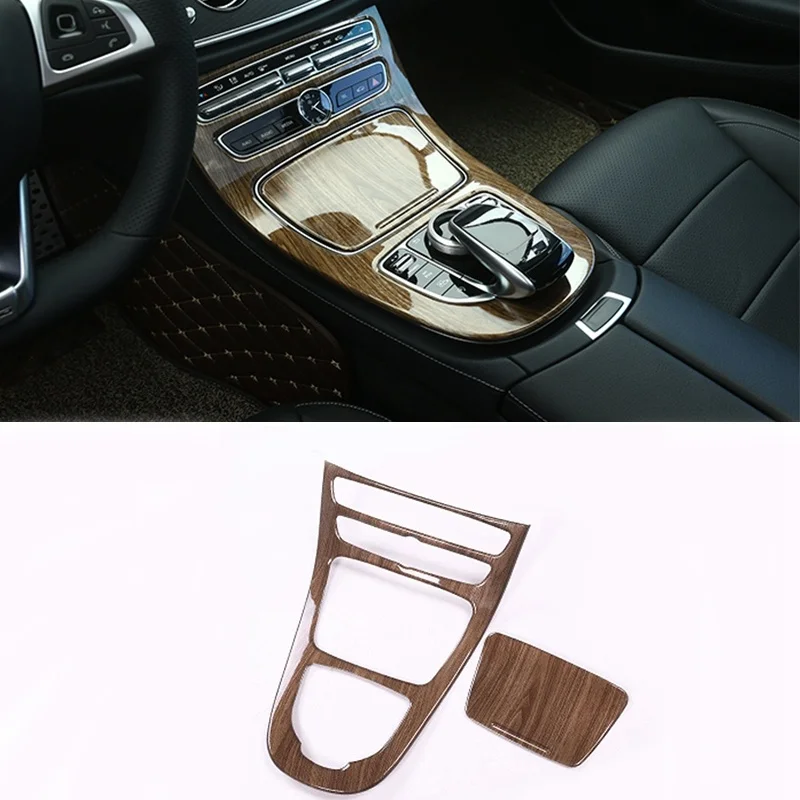 2PCs Gloss Black Style Center Console Gear Panel Frame Cover Trim ...