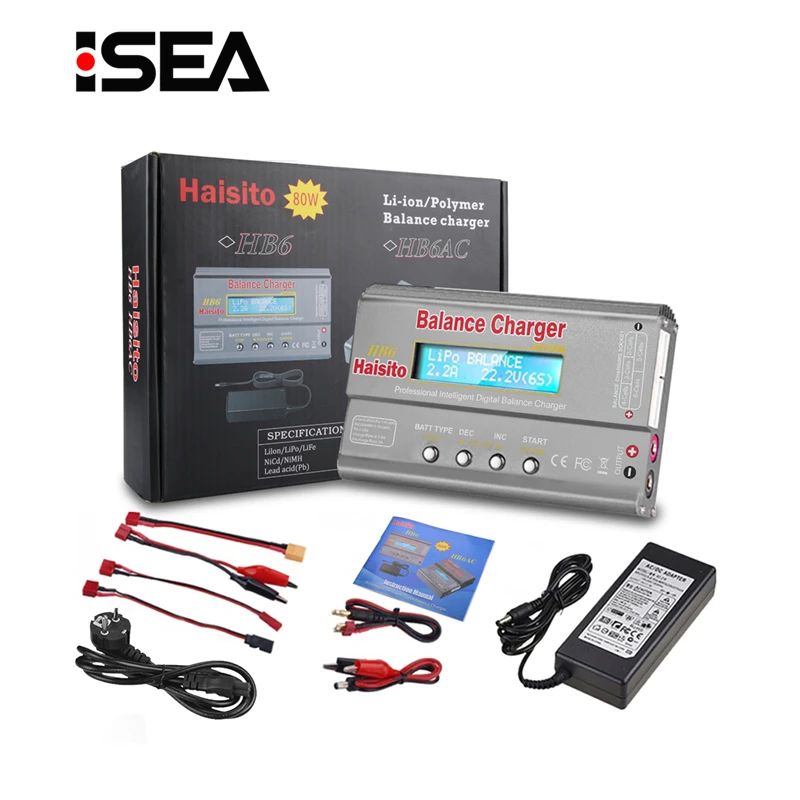 Haisito HB6 Lipo Battery Charger 80w for Lipo NiMh Li-ion Ni-Cd LiFe Pb ...