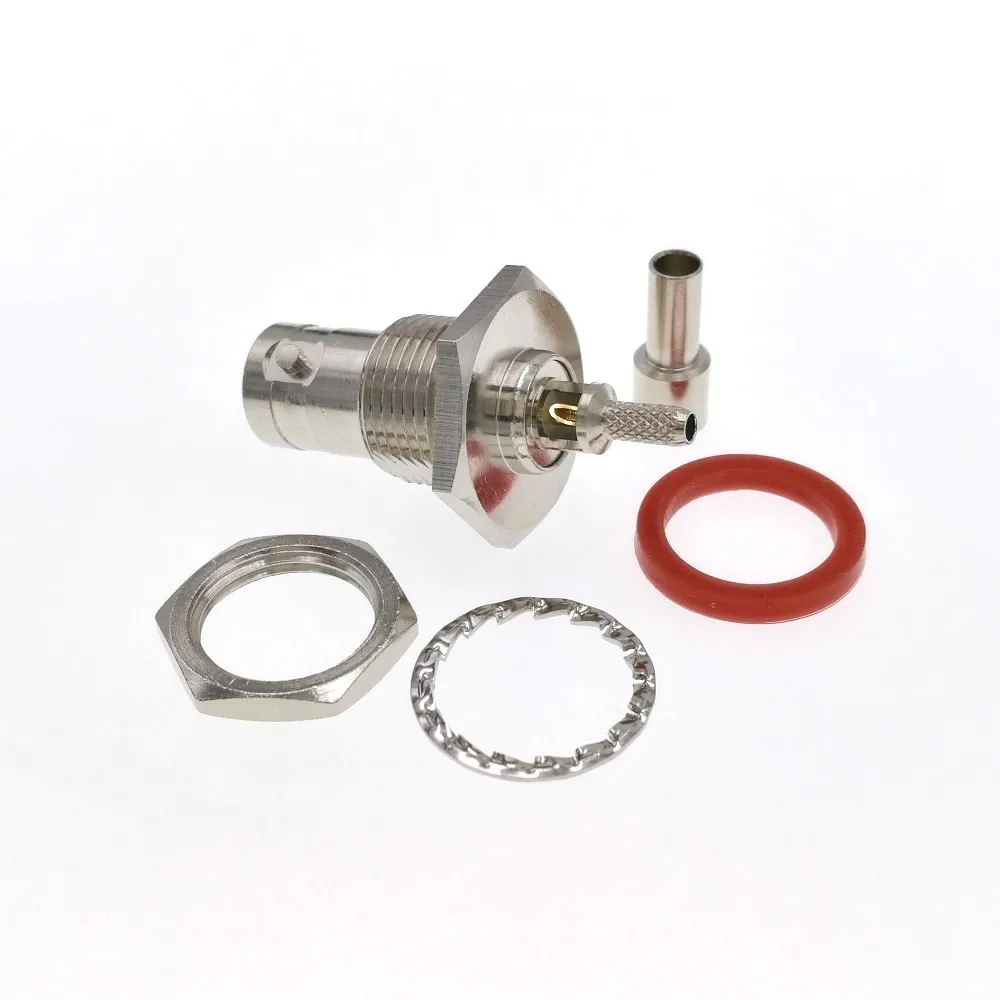 50pcs-75ohm-BNC-Female-Nut-Bulkhead-Crimp-RG179-RG174-RG316-LMR100-RF ...