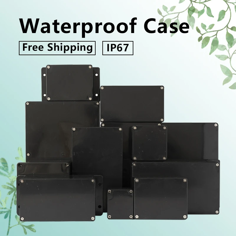 Black Box Outdoor Waterproof Case Plastic Box Electronic Project Case ...