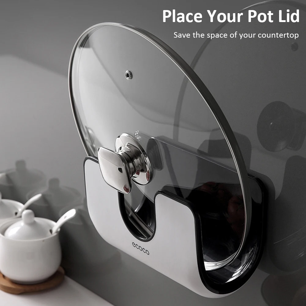 ECOCO Wall-Mounted Kitchen Storage Rack Floating Punch-Free Houseware ...