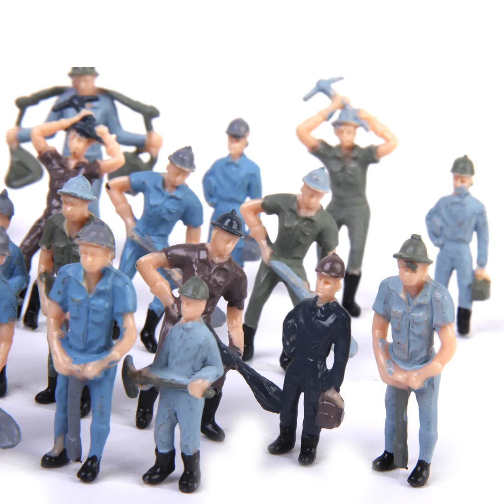 50pcs Railroad Track Workers Figure Set Railway Train Layout Painted ...