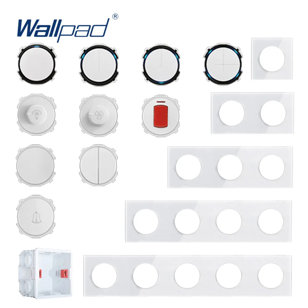 Wallpad DIY Module White Glass Wall Light Switch LED Indicator Function ...