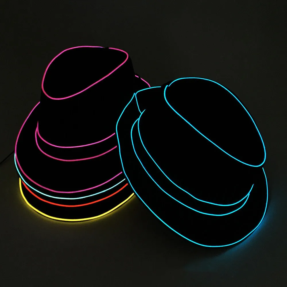 2025-LED-EL-Wire-Top-Hat-Glow-in-the-Dark-Hats-Light-Up-Glowing-Hats ...
