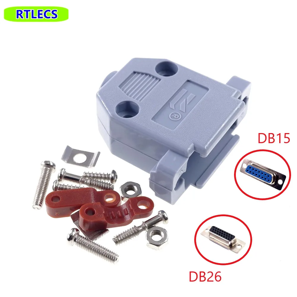 10Pcs-Plastic-D-Sub-Connector-Hood-DB26-26-Pin-3-Row-Cover-DB15-2-Rows ...