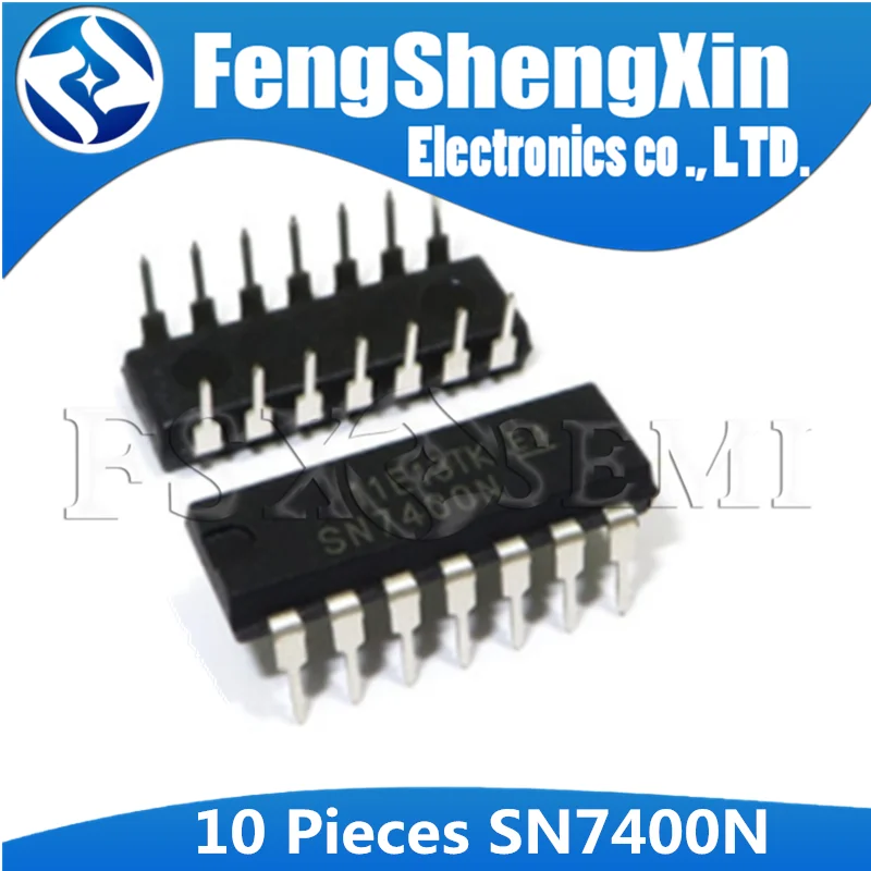 10PCS SN7400N DIP 14 SN7400 DIP DIP14 QUADRUPLE 2 INPUT POSITIVE NAND ...