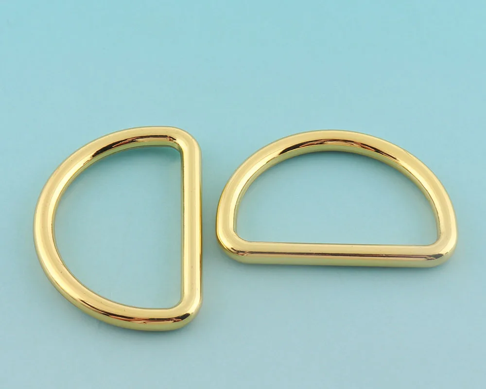 Anillos en D de aleación de Zinc chapado en oro, hebillas de Metal en d ...