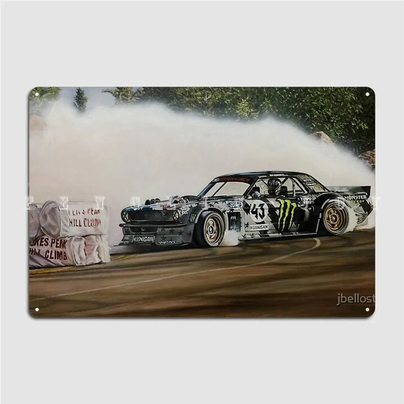 Hoonicorn Drift Car Metal Sign Wall Mural Living Room Customize Wall ...