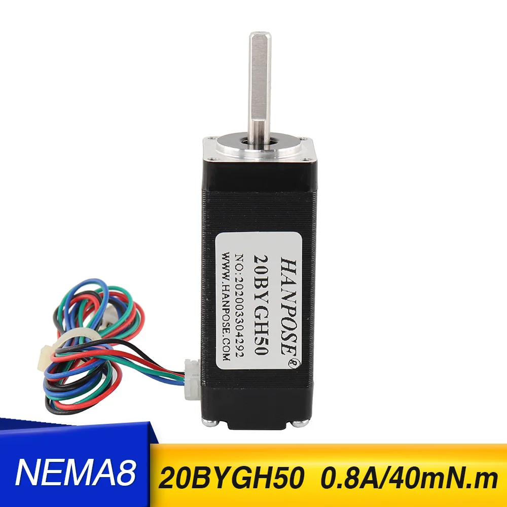 1pcs Nema 8 Stepper Motor 20bygh50 0.8a 1.8 Degree H50mm For Mini Cnc ...