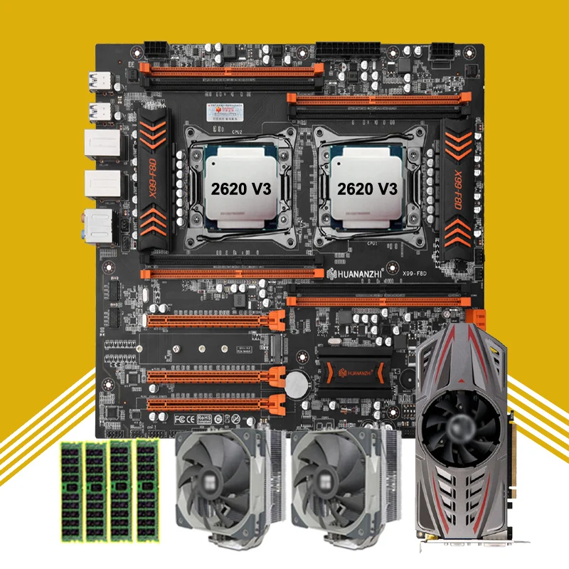 HUANANZHI-X99-F8D-Dual-CPU-Motherboard-2-CPU-Xeon-2620-V3-with-CPU ...
