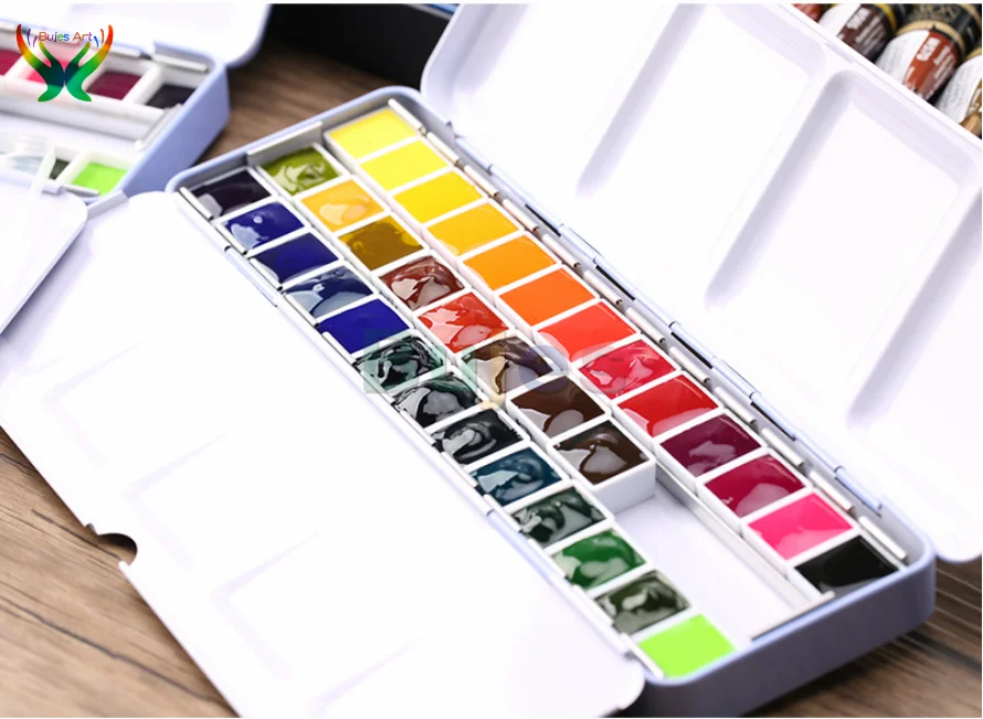 Mijello 1ml 34 Colors Watercolor Packaging Iron Box Sub Packaging ...