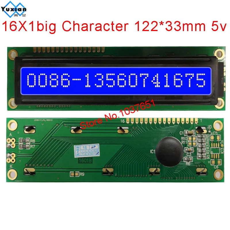 16x1-1601-Big-Large-Size-Lcd-Display-Module-Character-122-33mm-HY-1601E ...