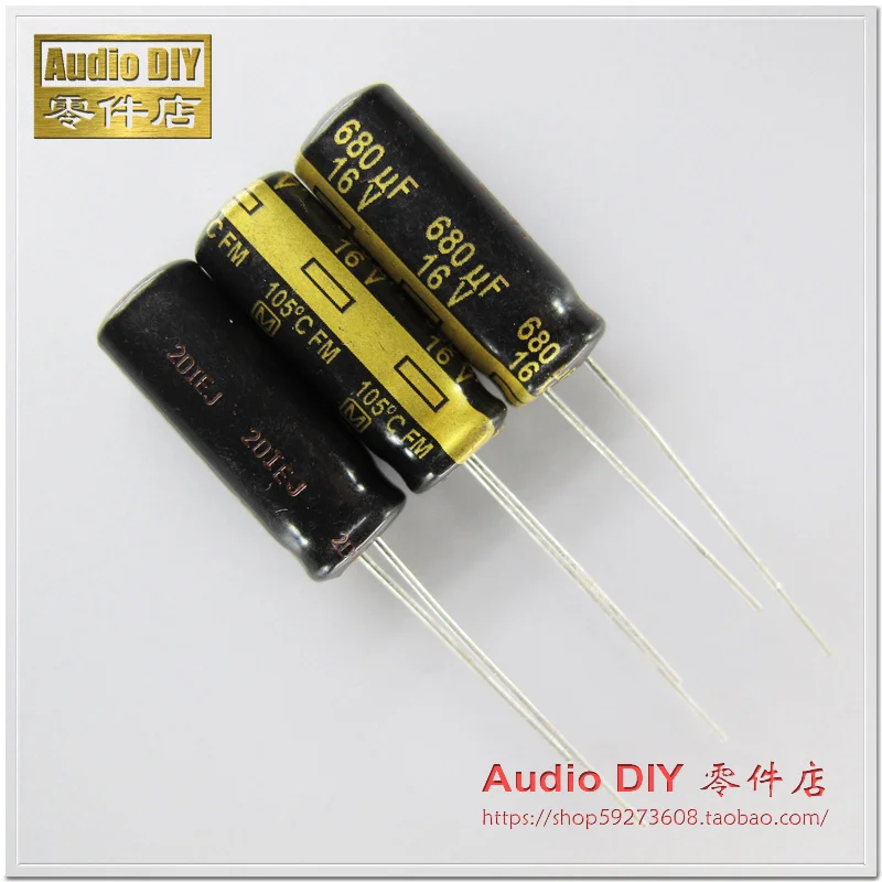 Matsushita capacitor eletrolítico, 30pçs/50pçs, série fm, 680uf/16v ...
