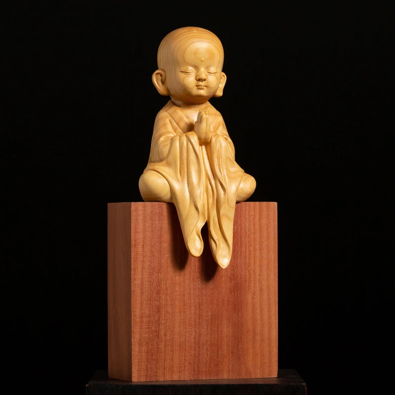 CCZHIDAO Meditation Monk Chinese Boxwood Solid Wood Feng Shui Desk ...