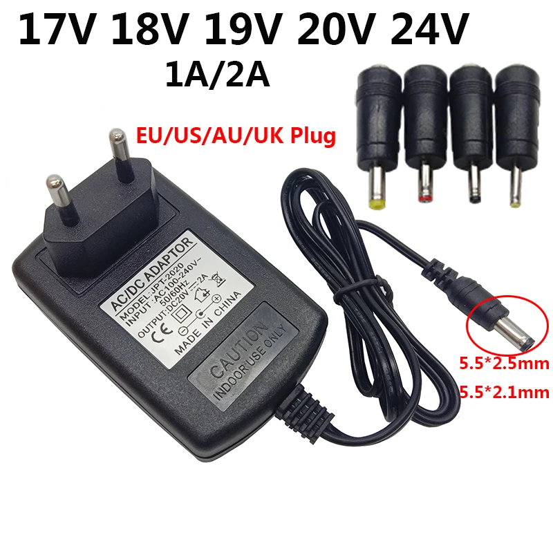 17V 18V 19V 20V 24 V Ac Dc Power Adapter 17 18 19 20 24 Volt adapter 1A 2A Switching Supply Eu ...