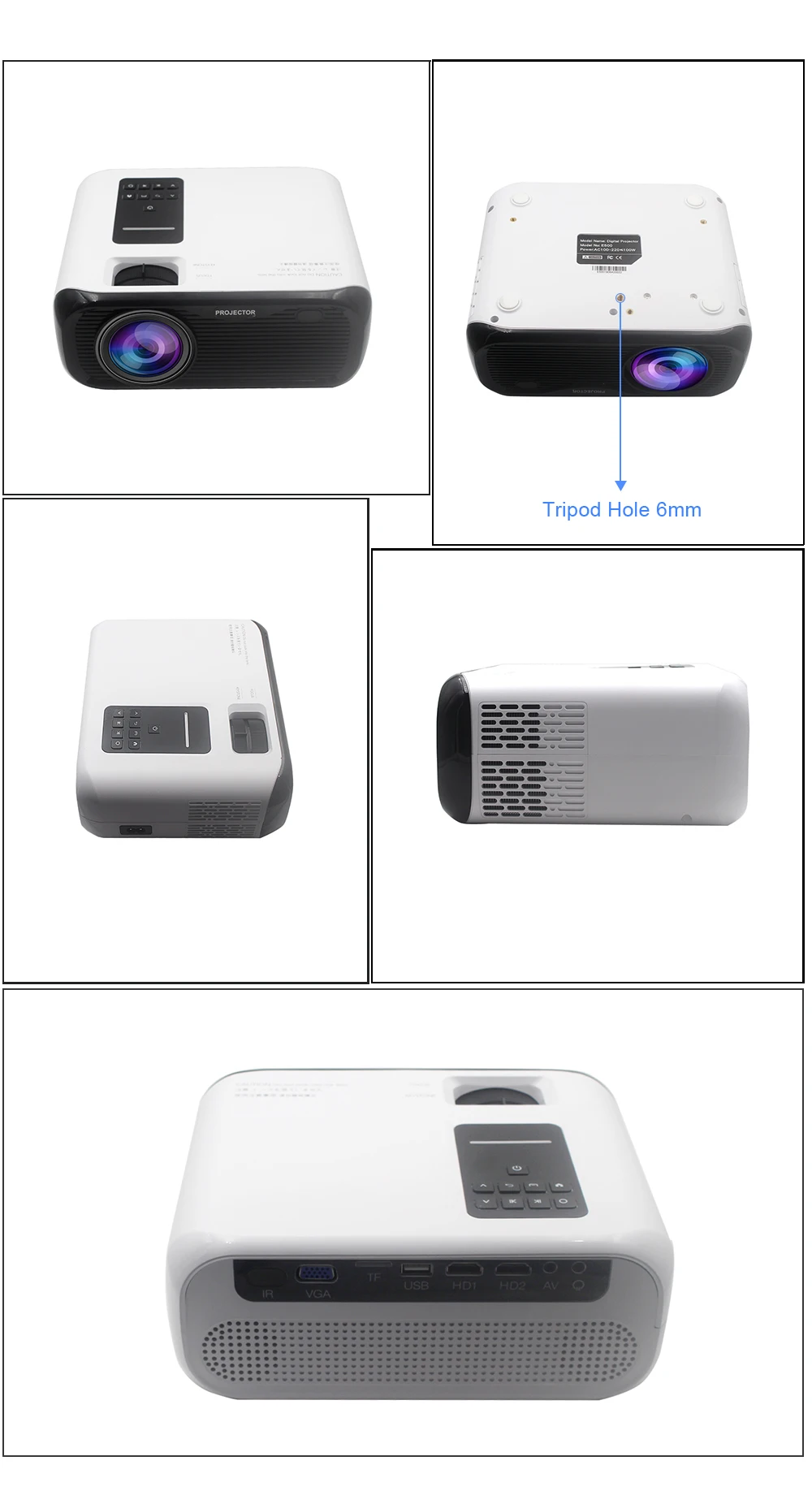 Everycom E500 Mini Projector LED HDMI 720P LCD Android 7.0 Wifi Option ...